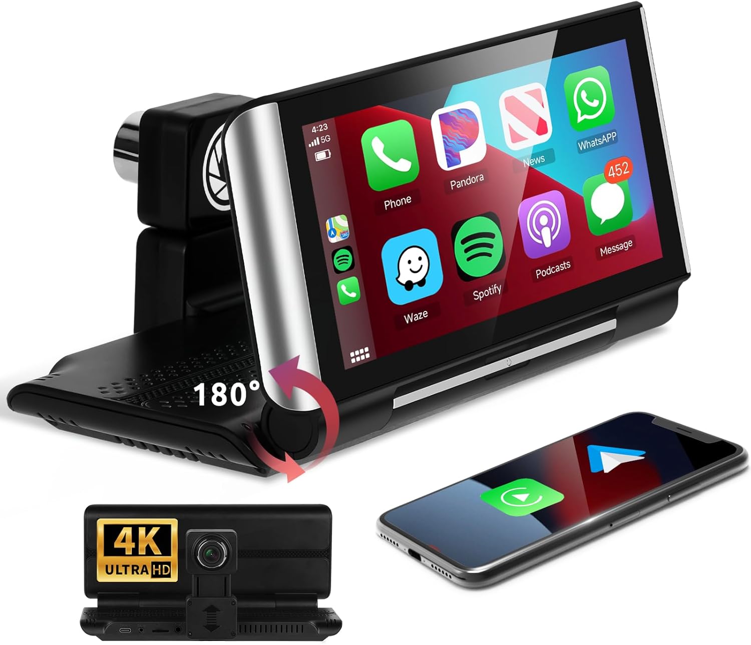 Amazon.com: podofo Carplay Screen for Car, 6.86 inch HD IPS Foldable ...