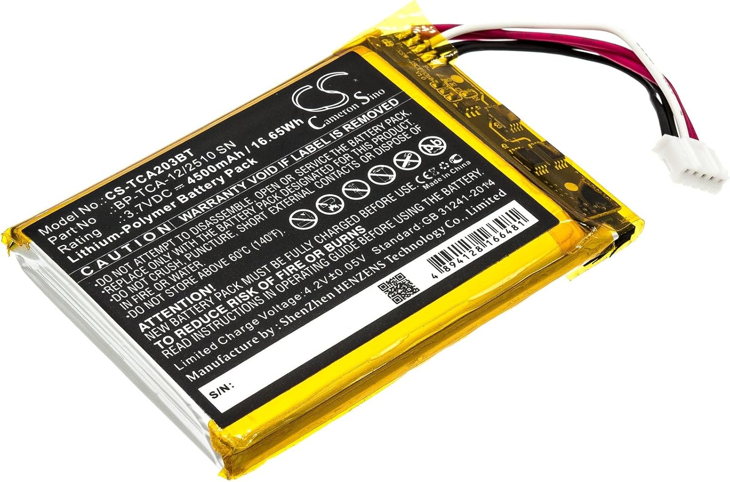 Battery for Technicolor TCA203, TCA203COMG, BP-TCA-12/2510 SN, : Amazon ...