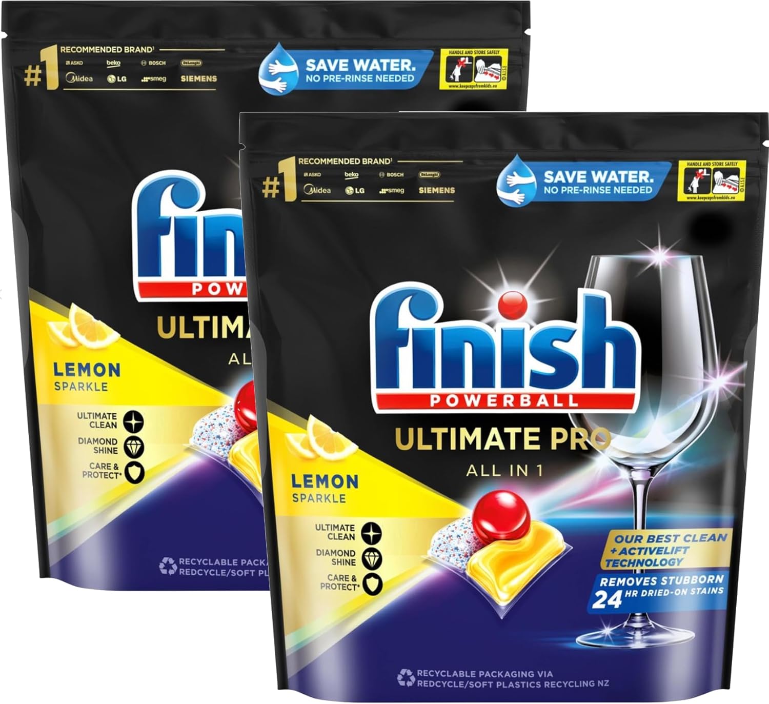 FINISH QUANTUM ULTIMATE PRO POWERBALL DISHWASHER TABLETS LEMON SPARKLE ...
