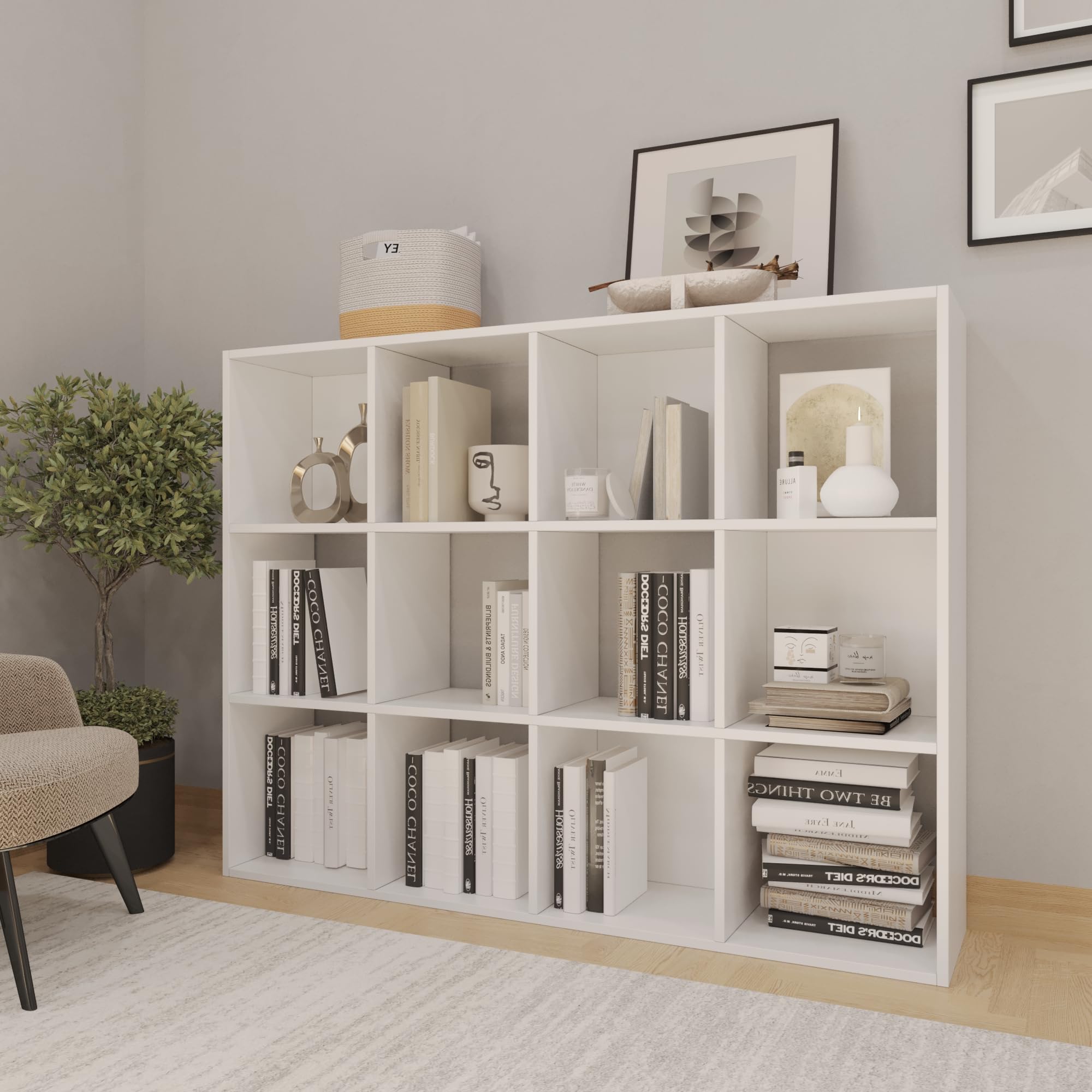 Amazon.com: JY Furniture 12-Cube Bookcase Organizer, Cube Storage ...