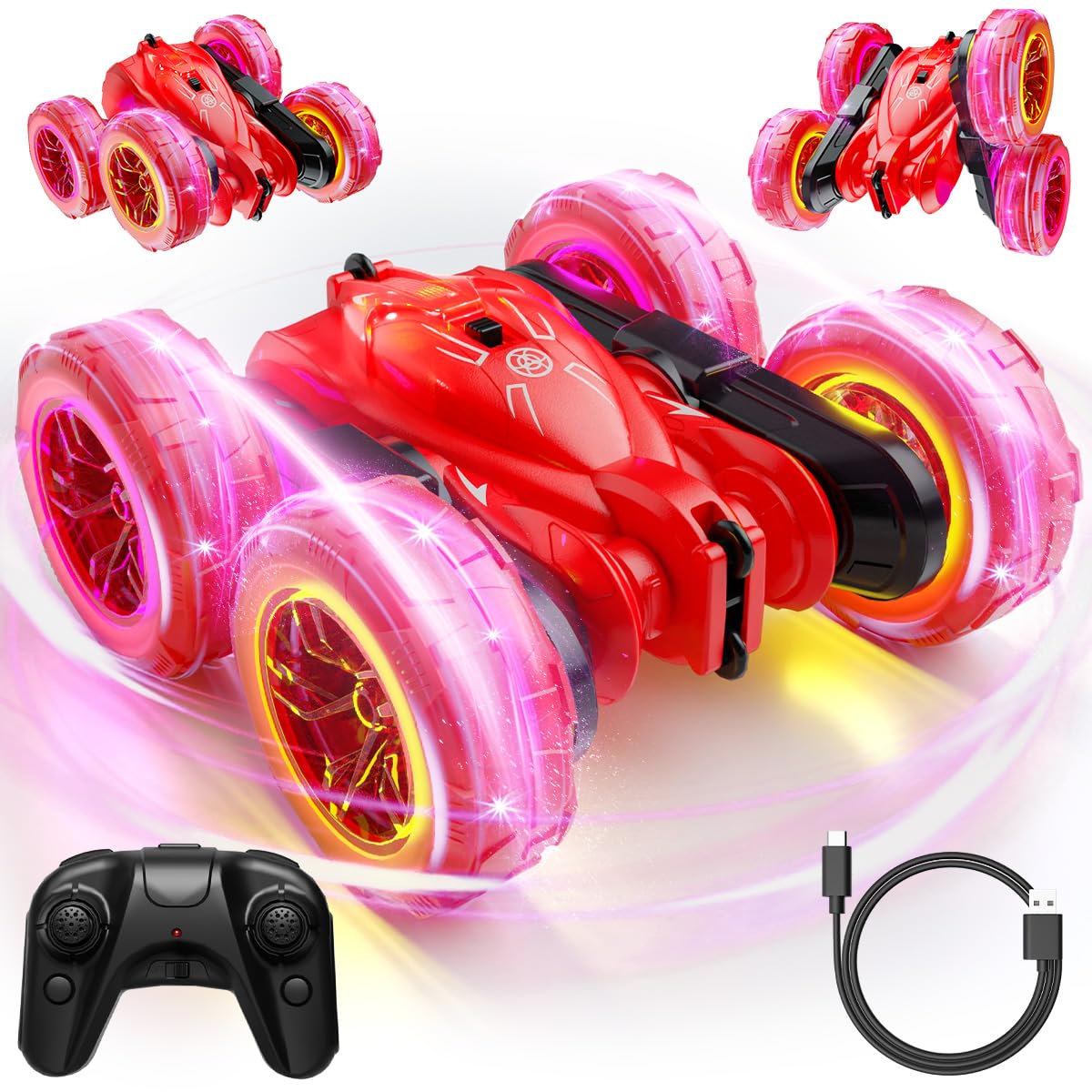 Rechargeable Remote Control Cars with Colorful Lights, Rc Cars for Kids ...