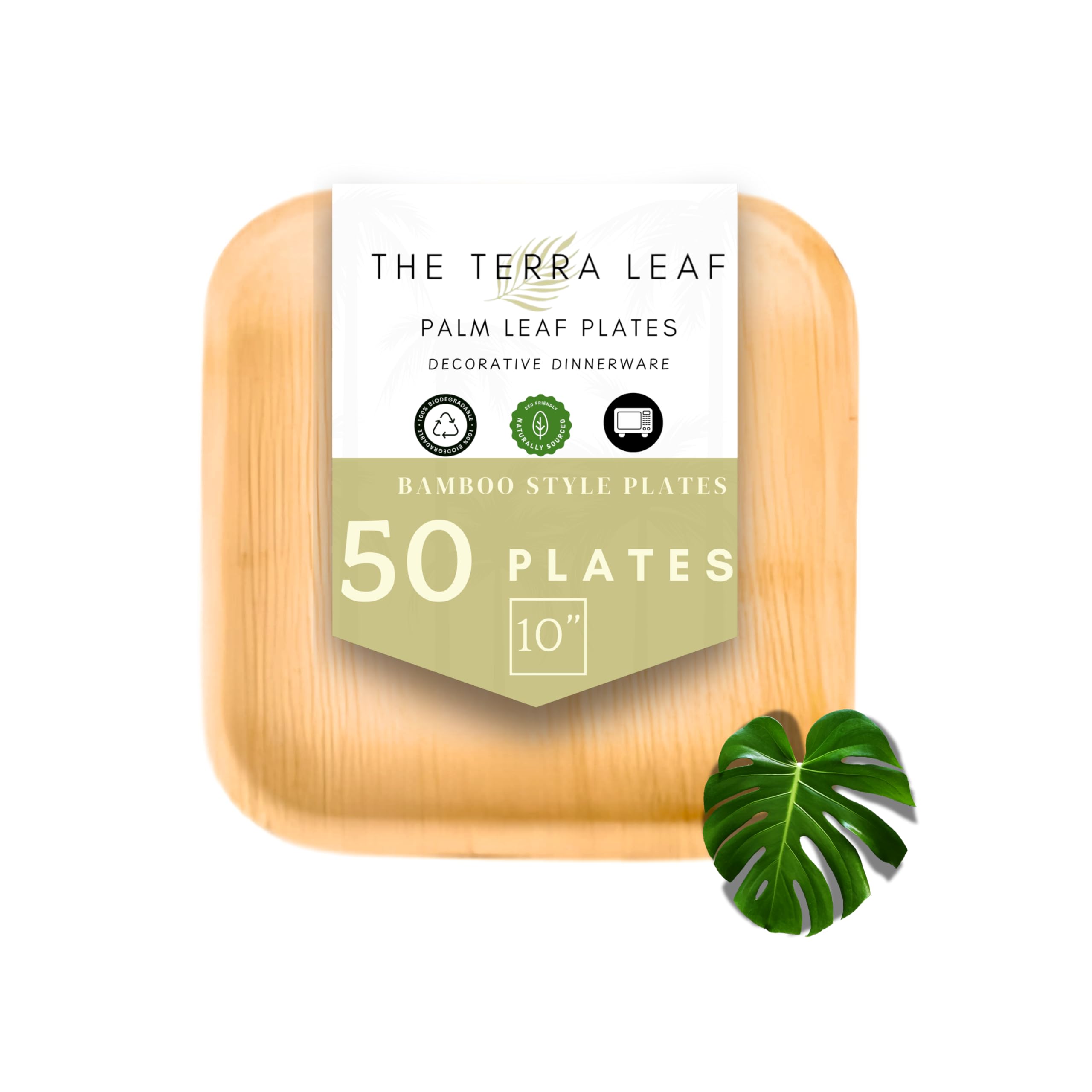 Amazon.com: Compostable Palm Leaf Plates Like Bamboo Plates Disposable ...