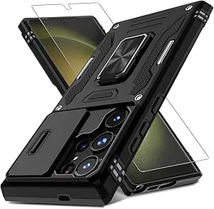 Amazon.com: DEERLAMN Case for Samsung Galaxy S24 Ultra with Slide Camera Cover+Screen Protector ...