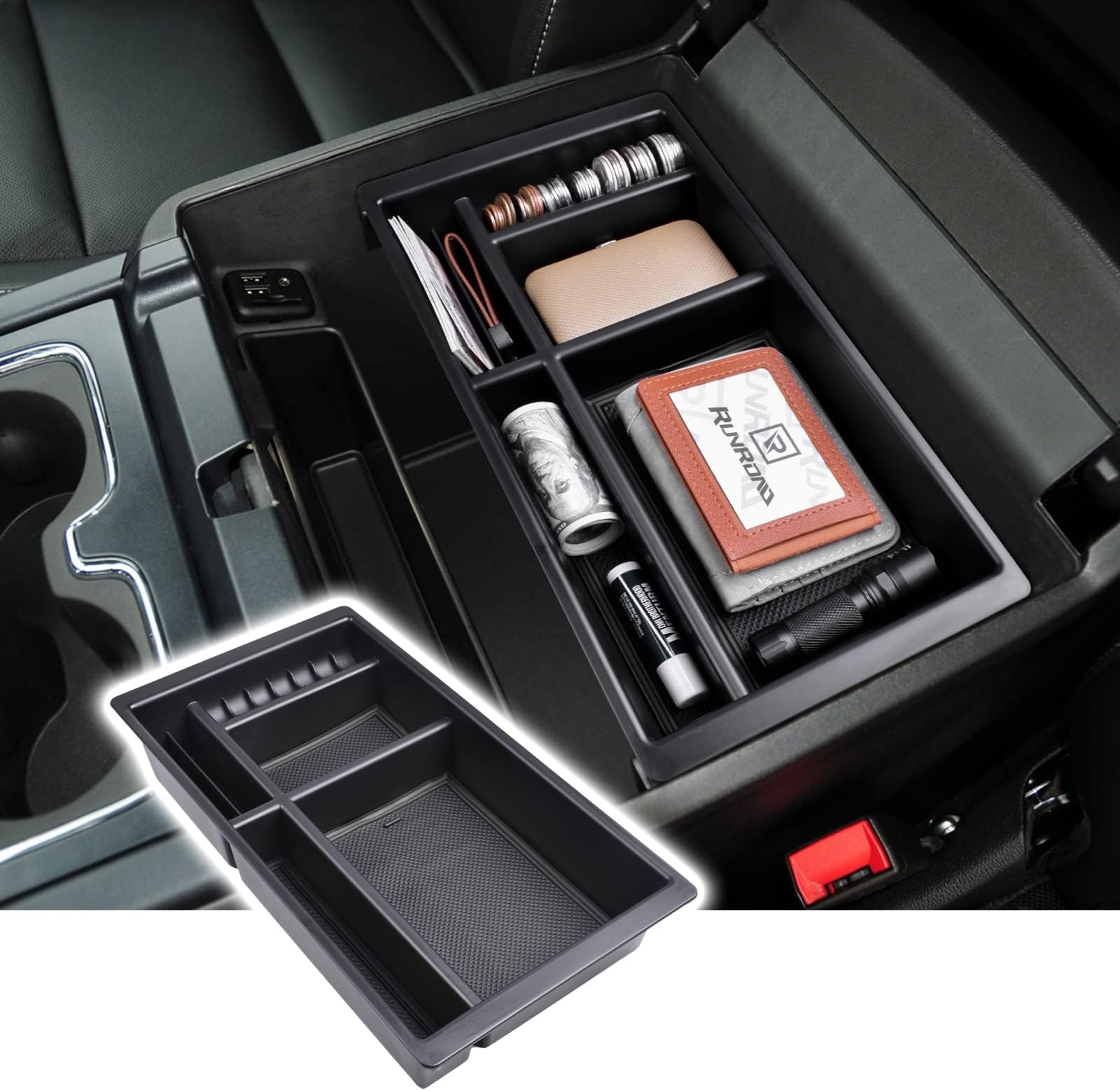 Amazon.com: RUNROAD Center Console Organizer Tray Compatible with Chevy ...
