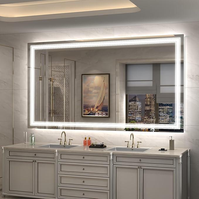 Amazon.com: GOLOMO LED Bathroom Mirror for Wall 72x40, Large Lighted ...