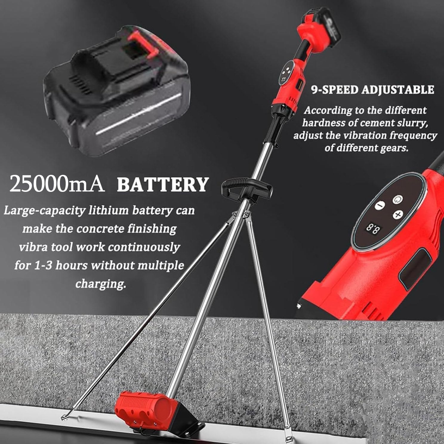 Vibration Board Concrete Vibration Leveling Ruler, 35.8CC Vibratory ...