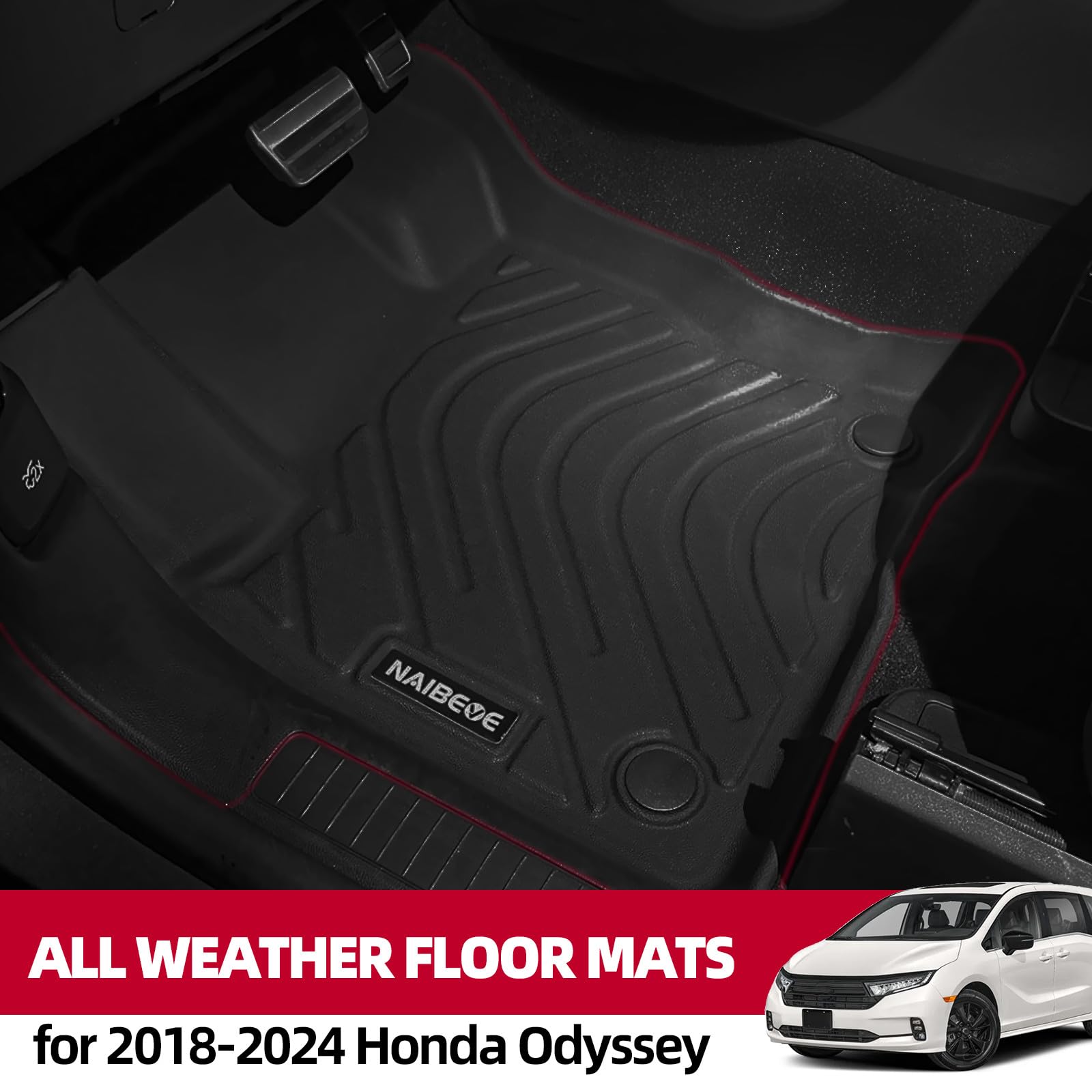 Honda Odyssey Floor Mats MAXLINER Black Floor Mats For 2011 2017 Honda