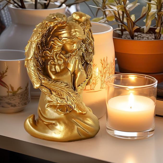 Amazon.com: INLOMEM Praying Angel Figurine, Sculpted Hand-Painted ...