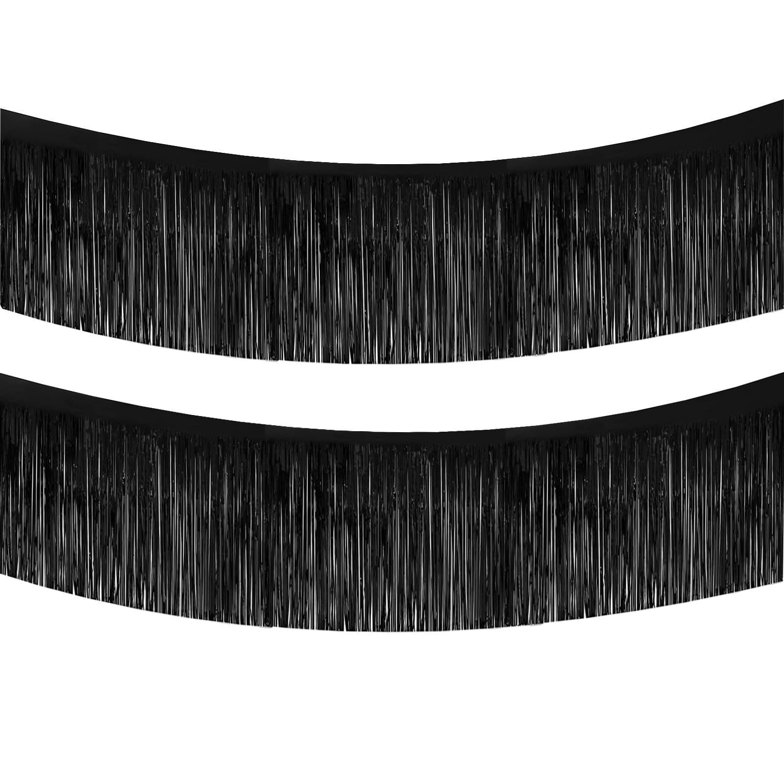 Amazon.com: Black Foil Fringe Garland 10FT 2packs, Metallic Foil Tinsel ...