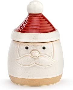 Amazon.com | Demdaco Distressed Santa with Red Hat Lid 7 x 4 Stoneware ...