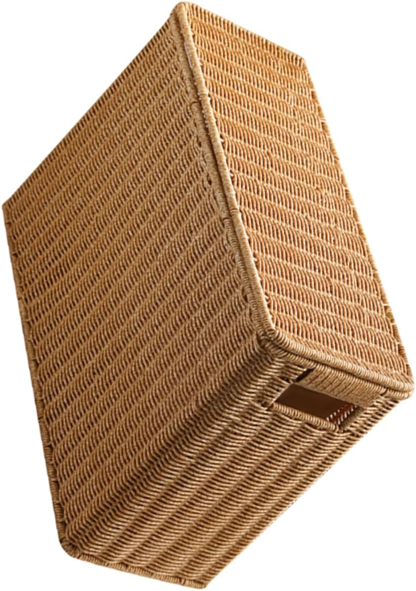 Amazon.com: FONDOTIN Narrow and Tall Storage Box with Lid Woven Trash ...