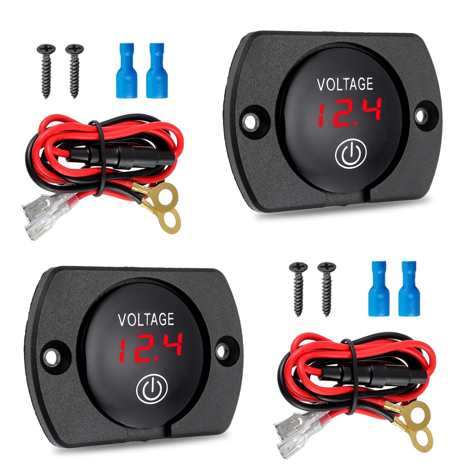 Snapklik.com : EPLZON 2 Pack DC 12V 24V Volt Meter Battery Voltage ...