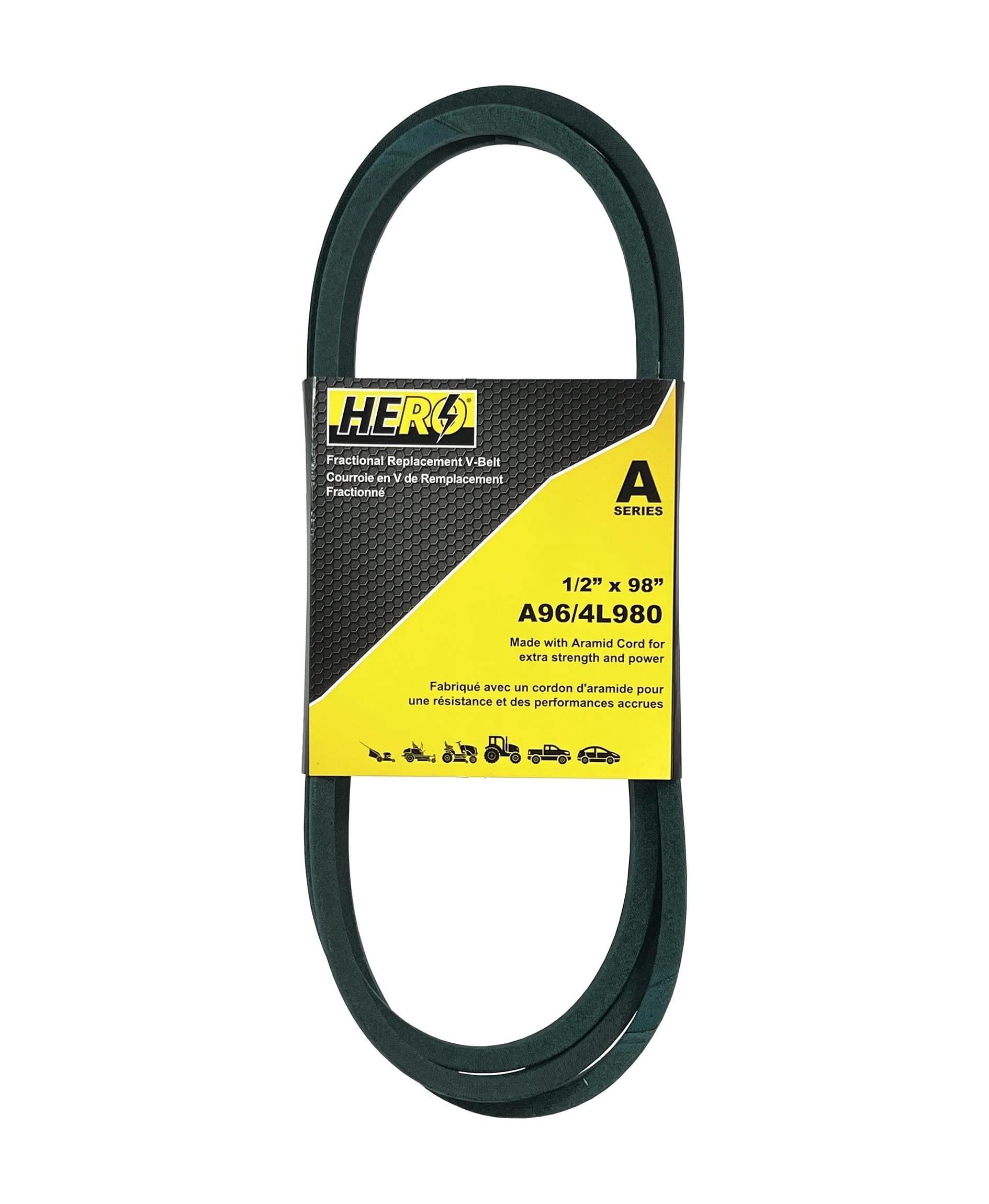 Amazon.com : HERO® 1/2 inch x 98 inch Aramid Kevlar Lawn Mower Belt ...