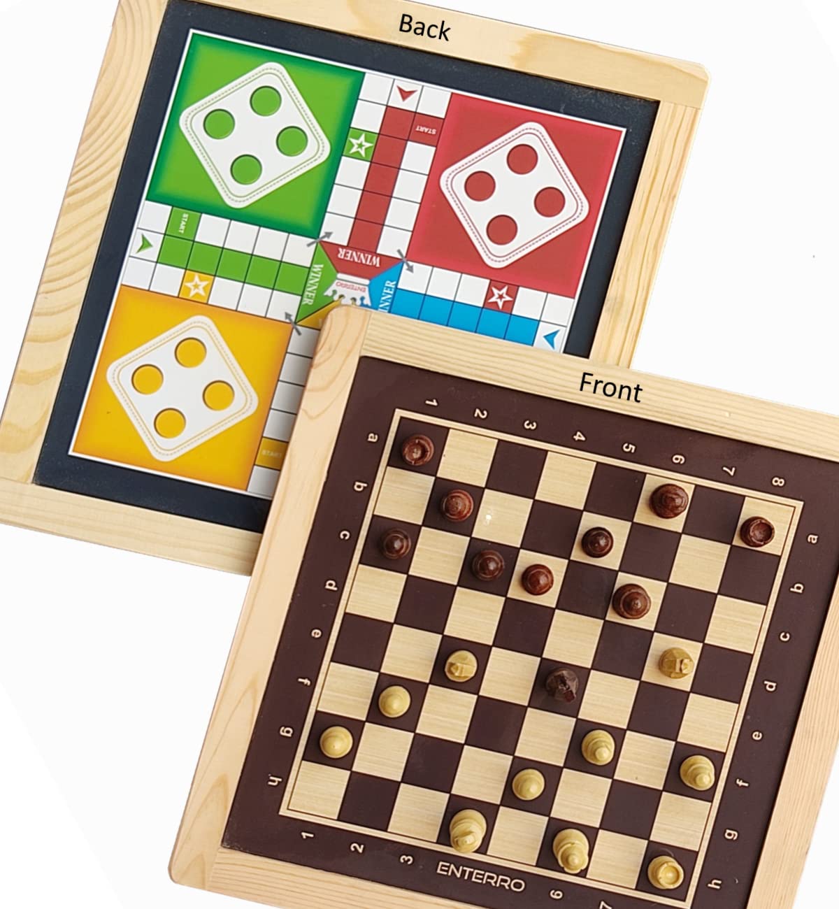 Buy Enterro Wooden Chess and Ludo 2 in 1 Board Game - Magnetic - Size ...