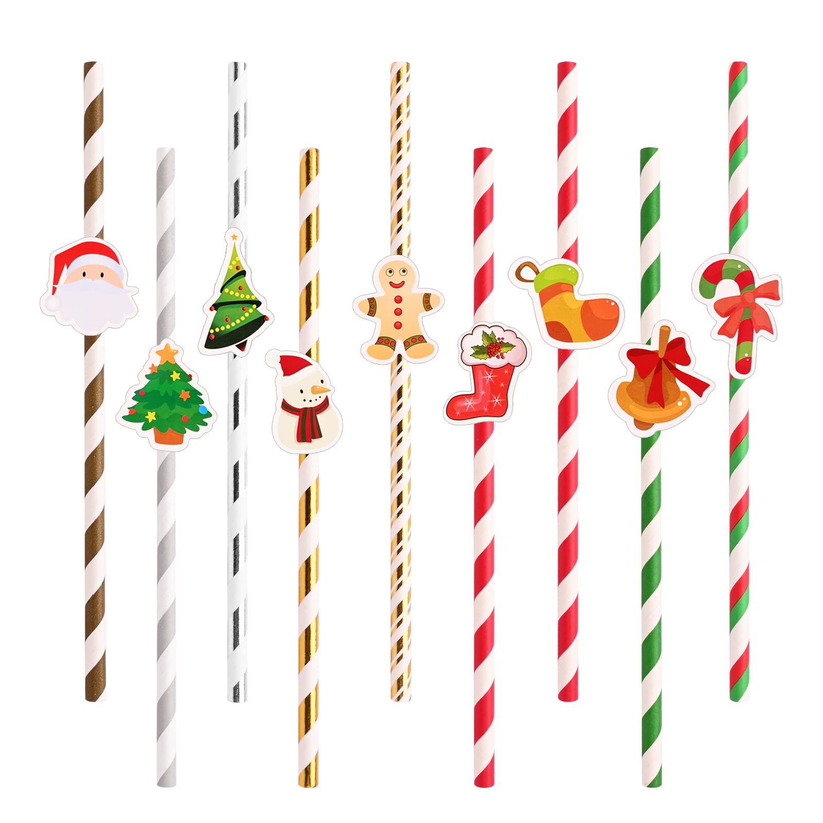90 Pcs Christmas Party Paper Straws Cocktail Party Decorations Cocktail ...