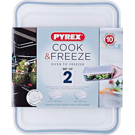 Pyrex® Cook & Store Set of 3 Rectangular Glass Food Storage Dishes with ...