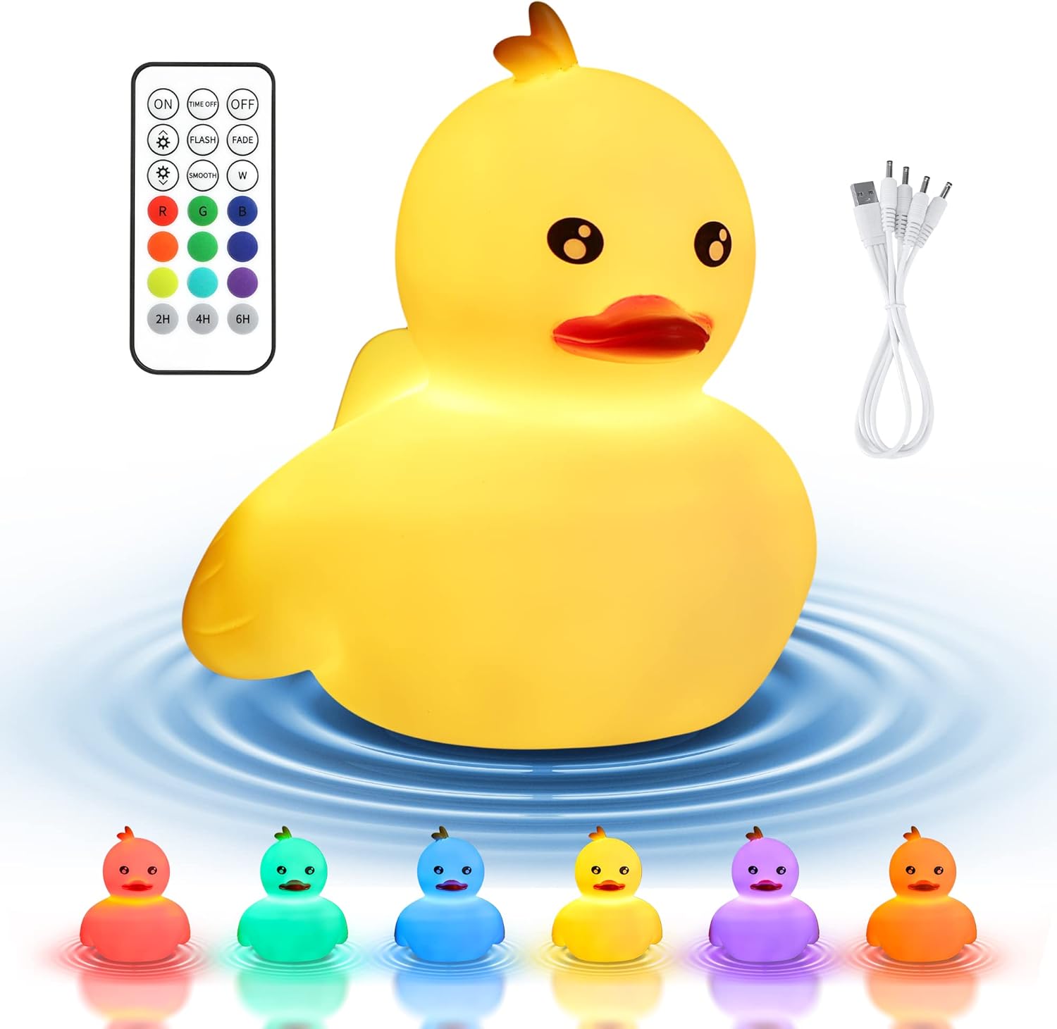 Amazon.com : Toodour Floating Pool Lights Rechargeable - LED Glow Duck ...