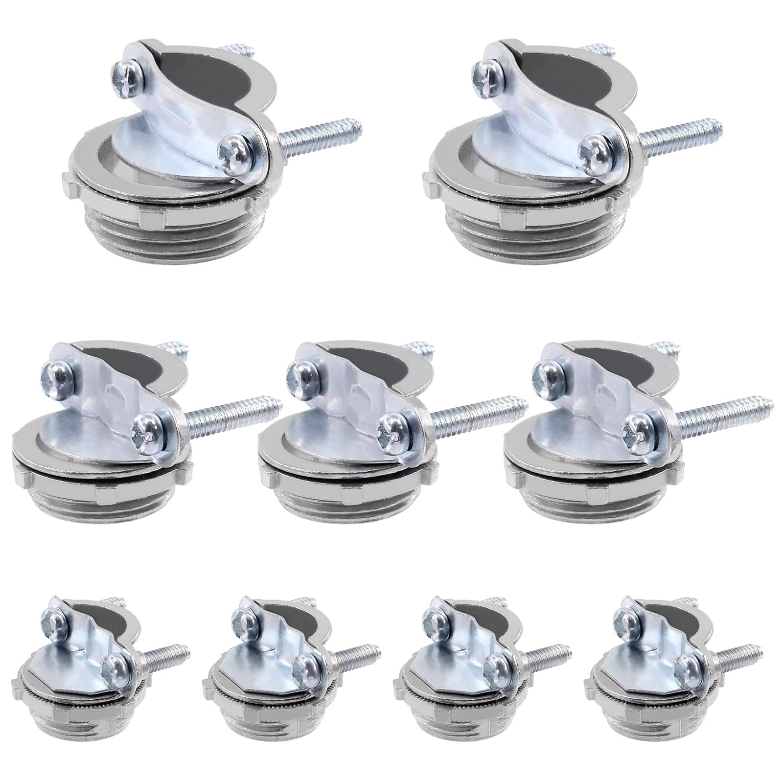 Buy Glarks 9Pcs 1/2" 3/4" 1" Clamp Type Cable Connectors Clamp Cable ...