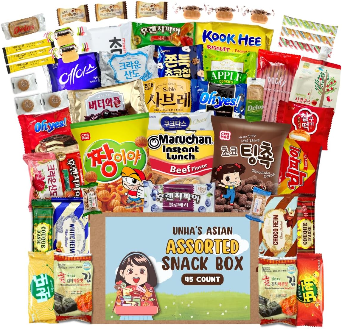 Amazon.com : Sakura Box Japanese Snacks & Candy Bundle: 50 Piece ...