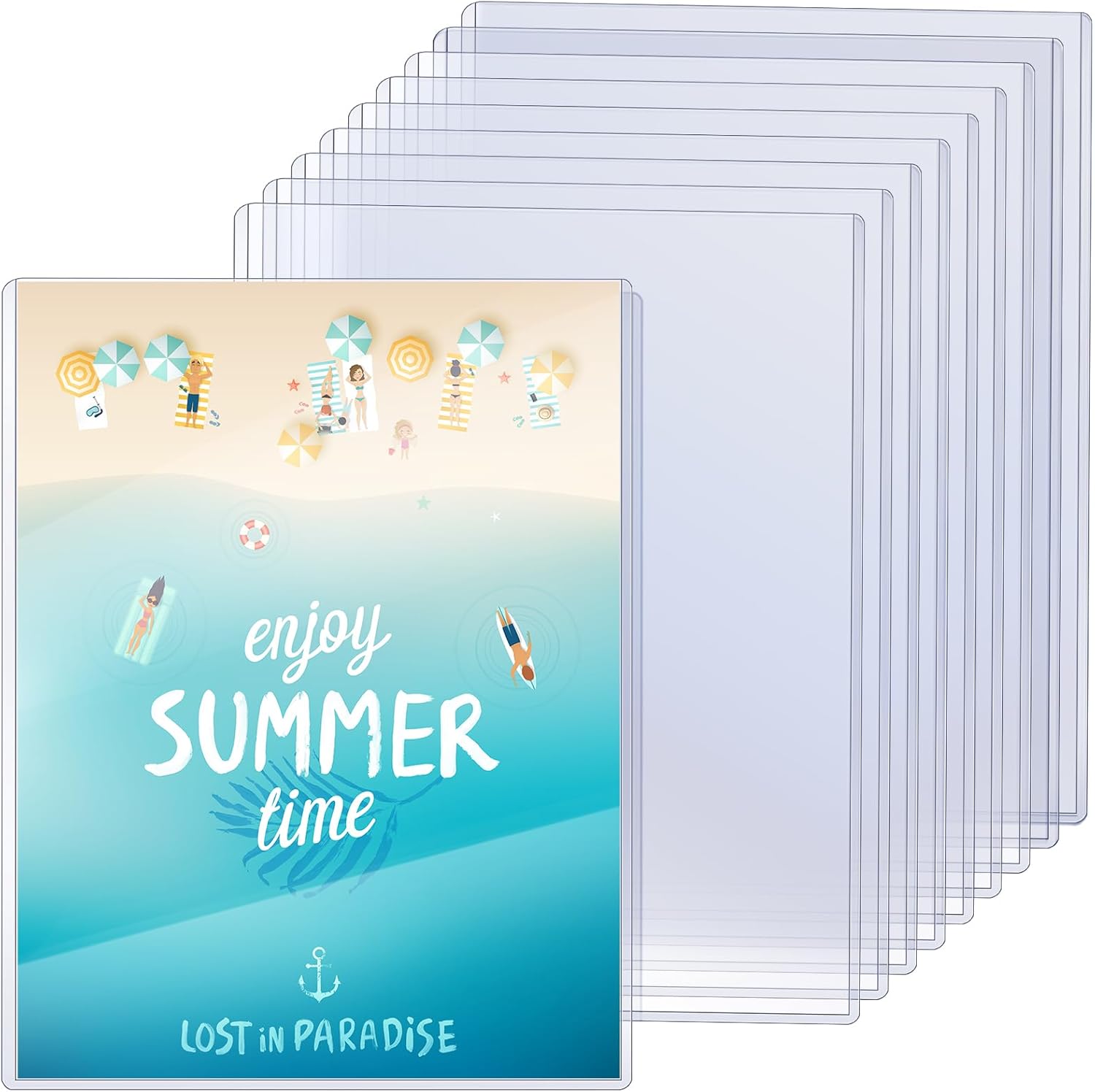 Jecery 10 Pcs 9 x 12'' Rigid Print Protectors Clear Rigid Plastic Paper ...