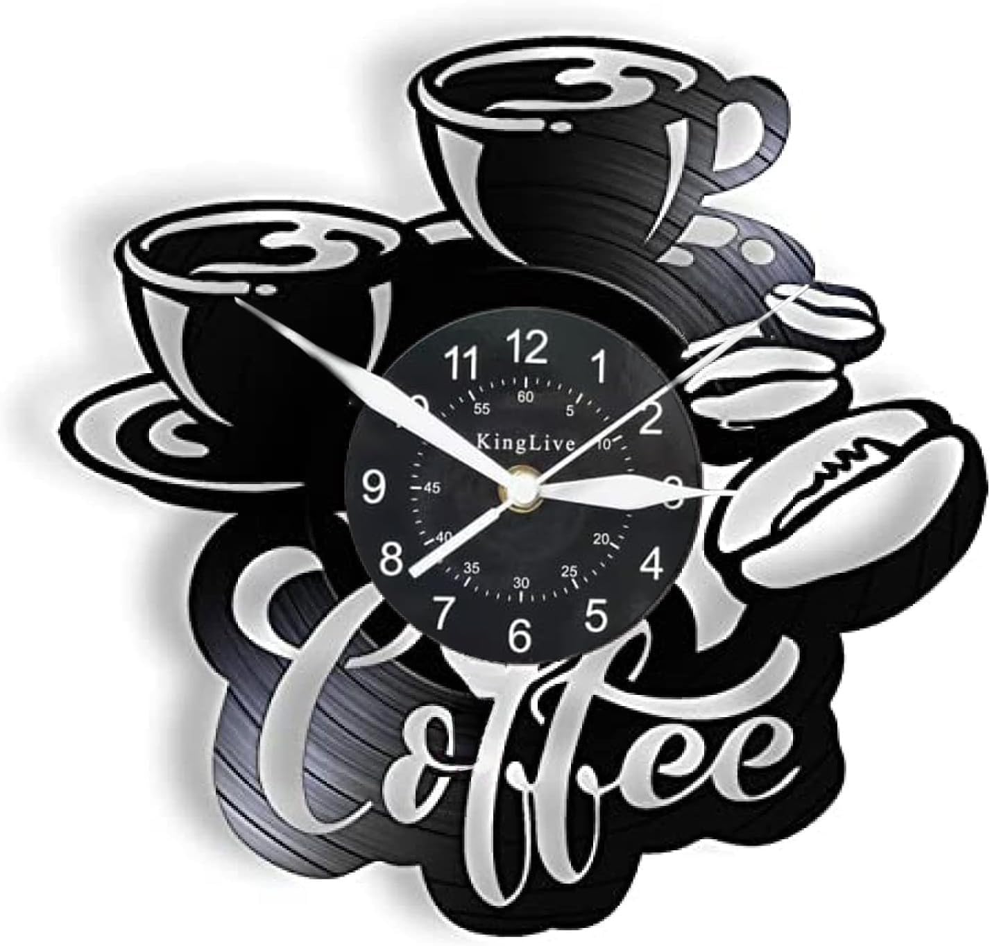 Amazon.com: Coffee Theme Wall Clock, 11.8-inch Vinyl, Retro Design ...