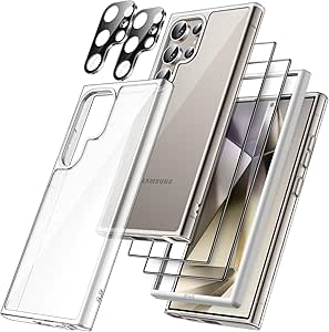 Amazon.com: JETech 5 in 1 Case for Samsung Galaxy S24 Ultra 5G with 2-Pack Each Tempered Glass ...
