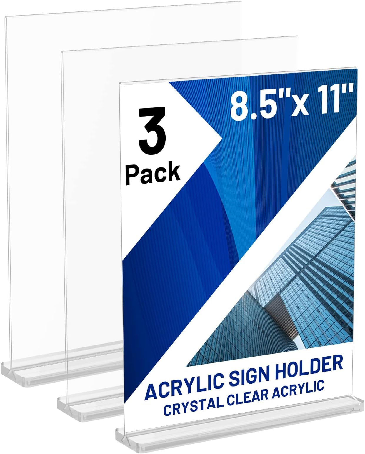 Amazon.com : Acrylic Sign Holder 8.5 x 11 Inch Vertical T Shape Display ...