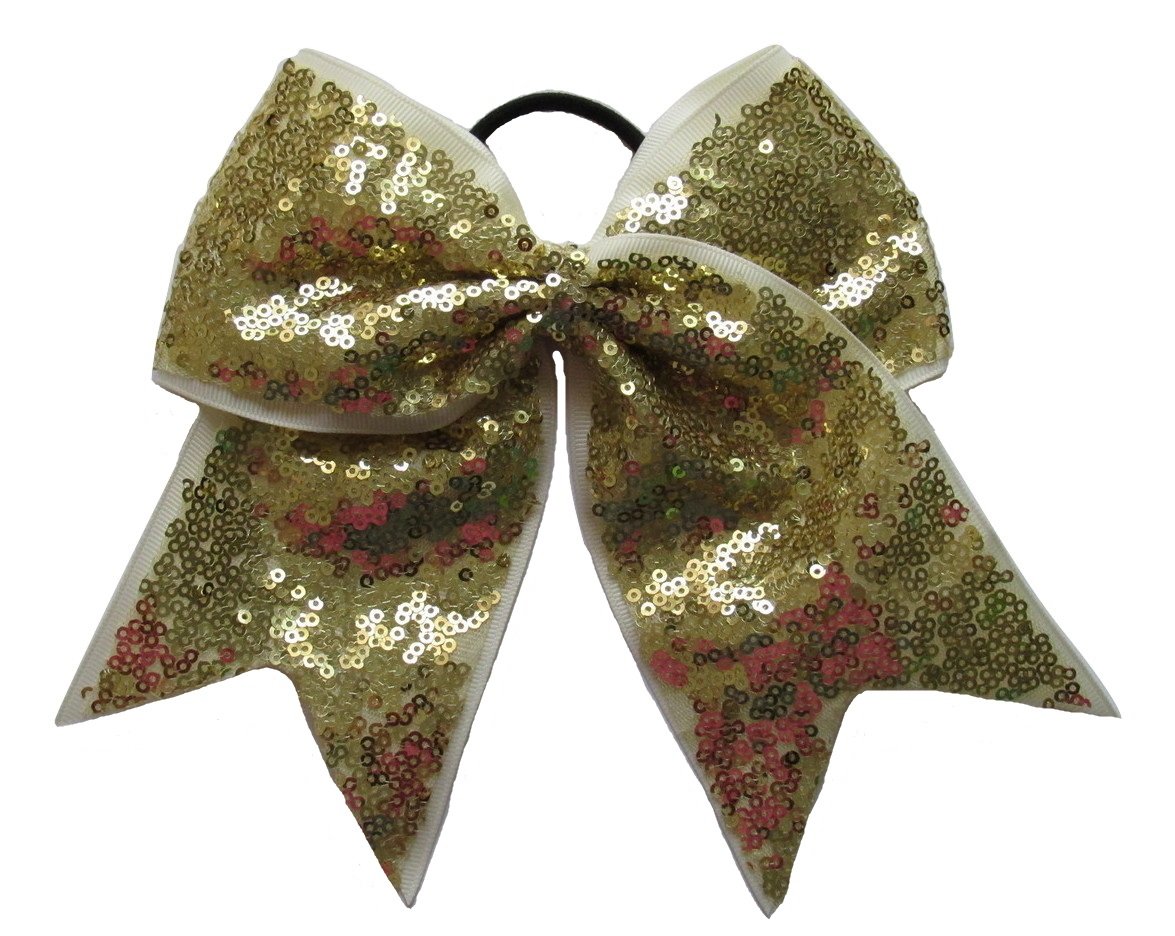 Gold Sequin Cheer Bows