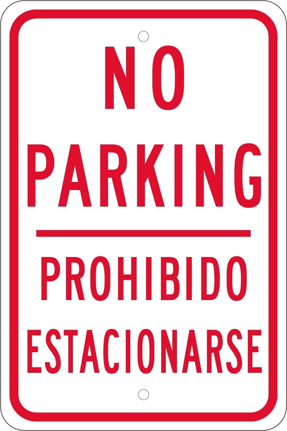 Amazon.com: No Parking Prohibido Estacionarse Bilingual Sign (English ...