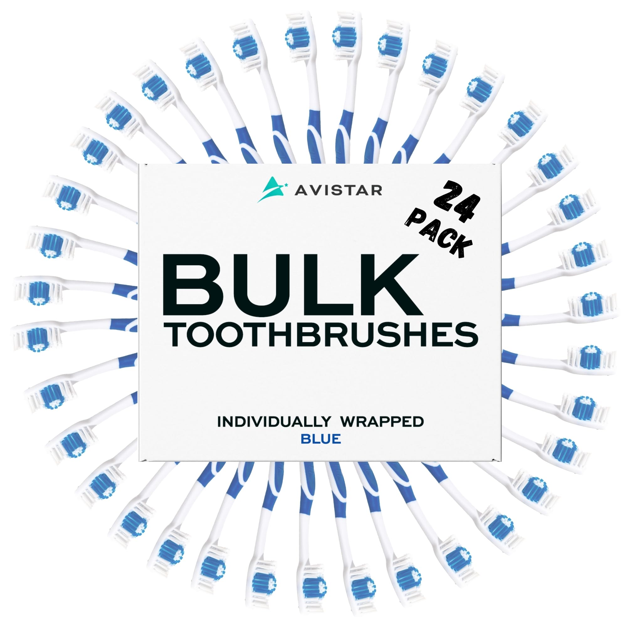 Amazon.com : Bulk Toothbrushes Pack - 24 Individually Wrapped ...