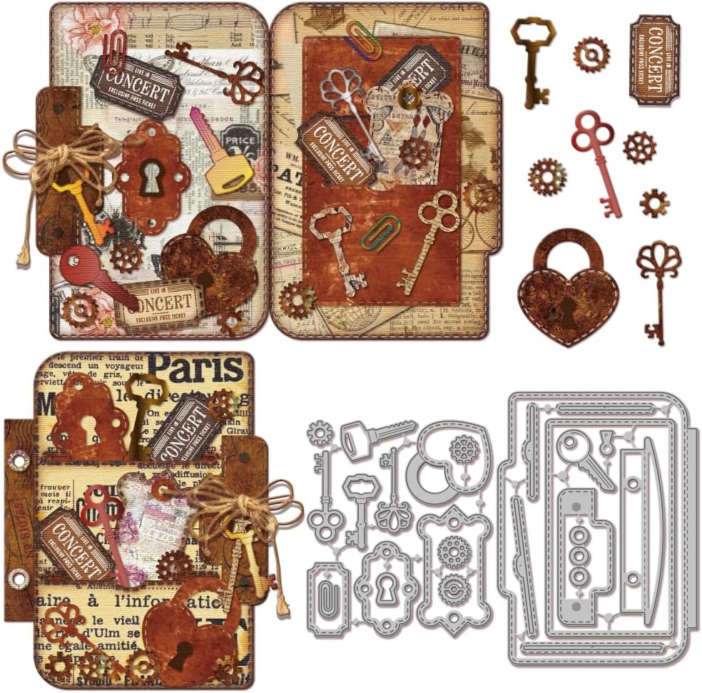 Amazon.com: GLOBLELAND Wallet Keys Gear Frame Cutting Dies for DIY ...