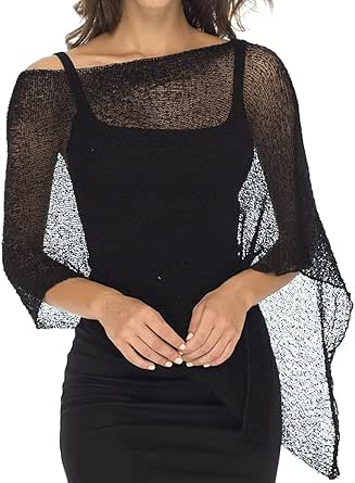 HAGZUL Mesh Poncho, Womens Sheer Poncho Shrug Bolero, Lightweight ...