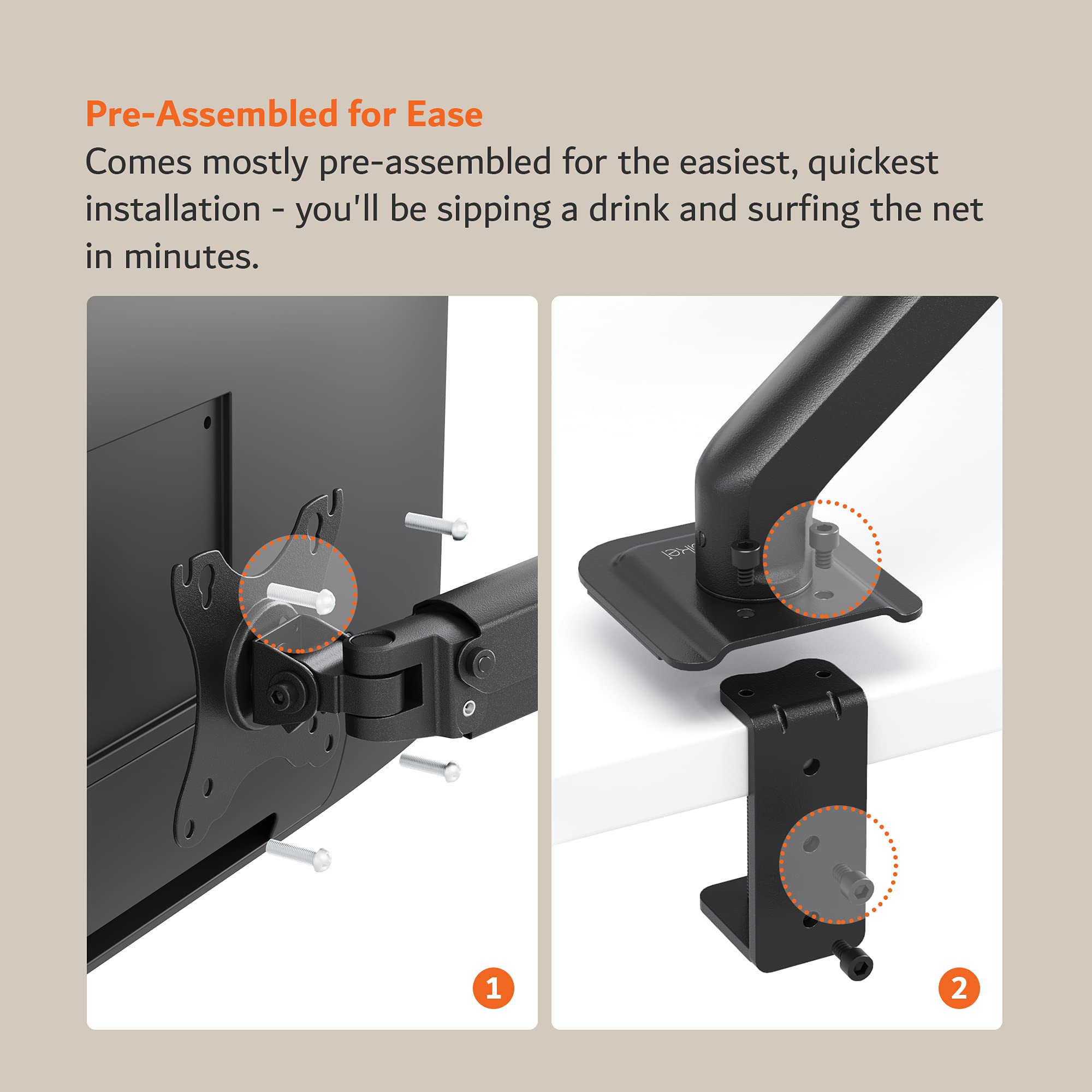 Artikel Monitor Desk Mount | Adjustable Spring Assisted Monitor Arm ...