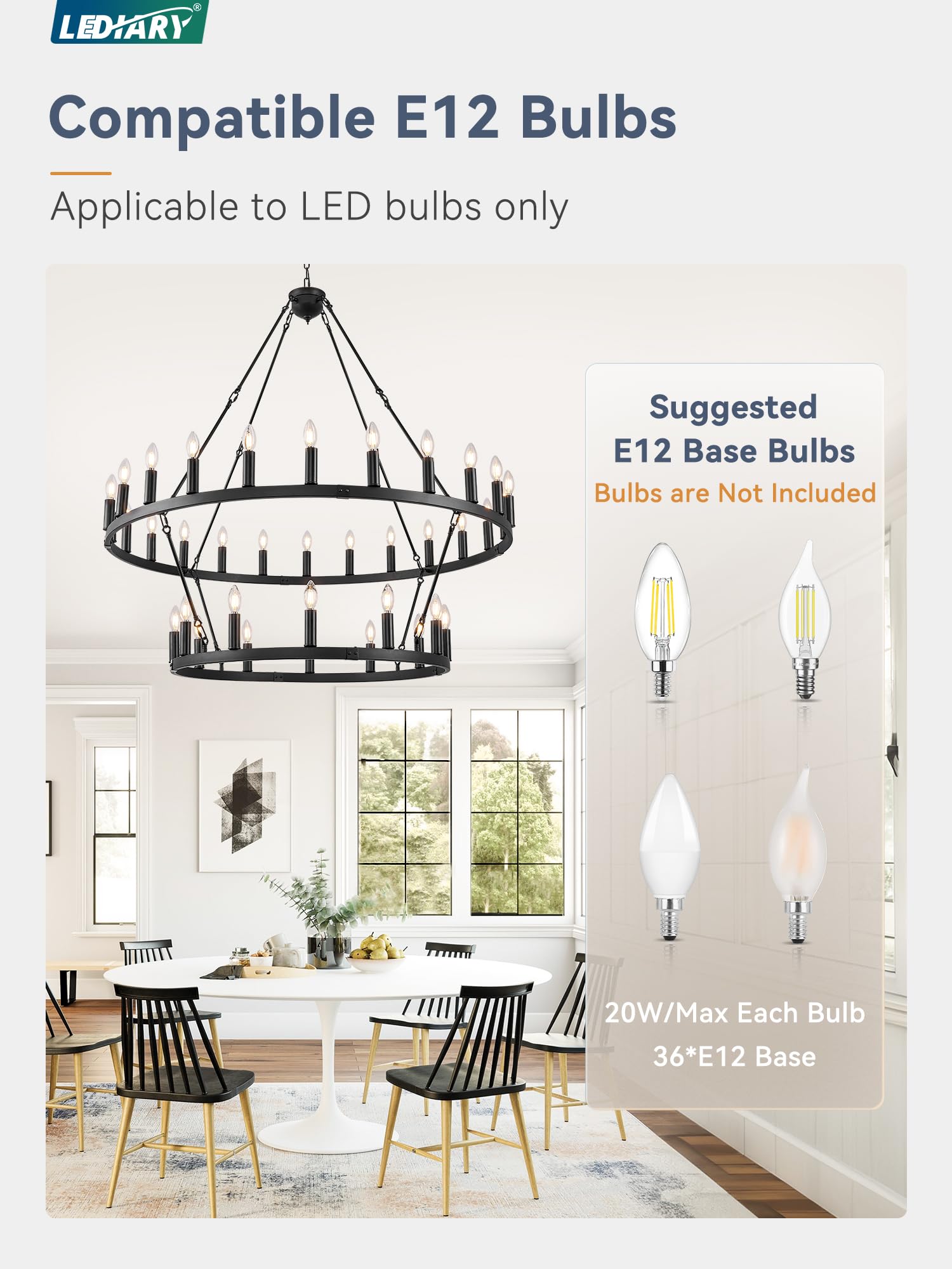 Snapklik.com : 48 Inch 36-Light Wagon Wheel Chandelier, 2 Tier Black ...