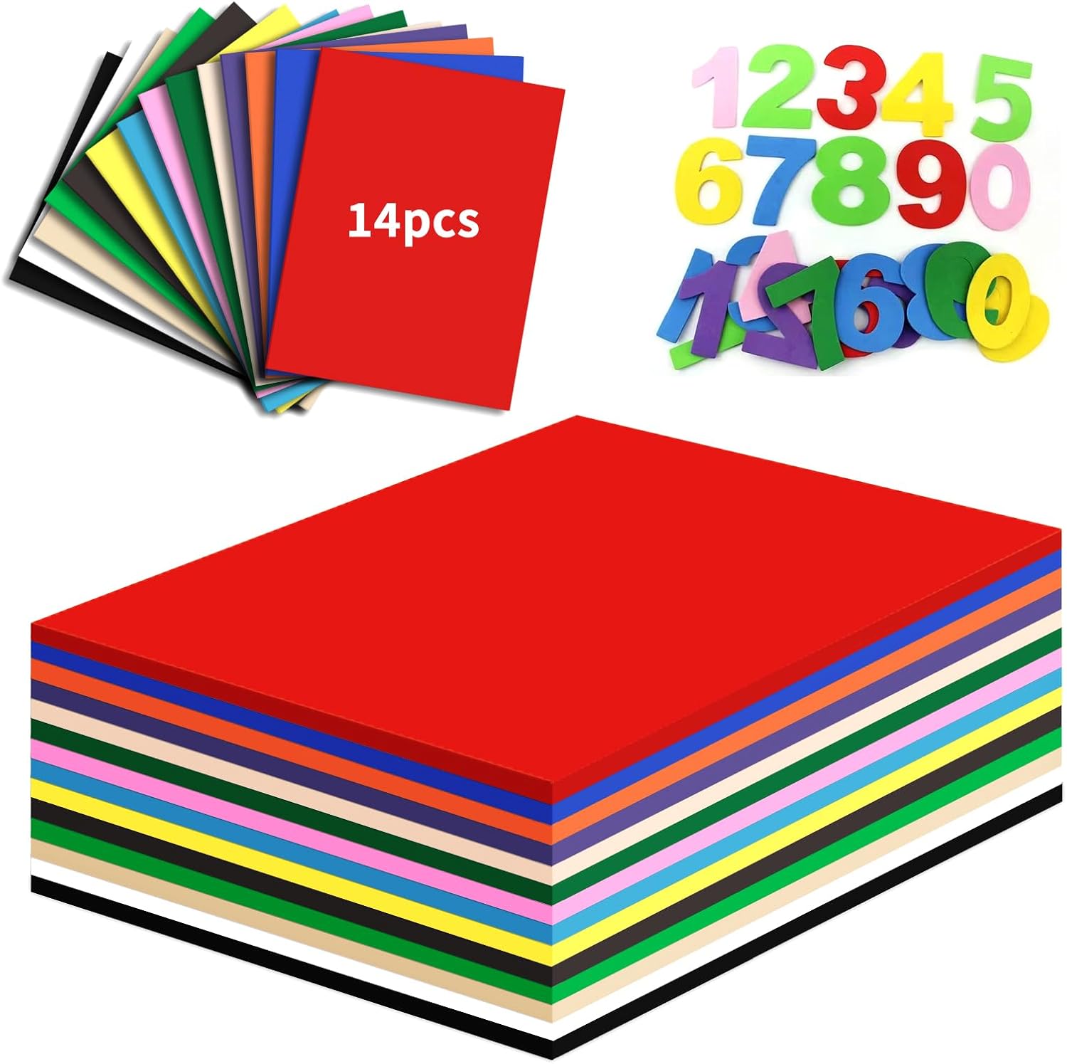 Amazon.com: Zzrywuty 14 Pack EVA Craft Foam Sheets 7x11 Inch Color Foam ...