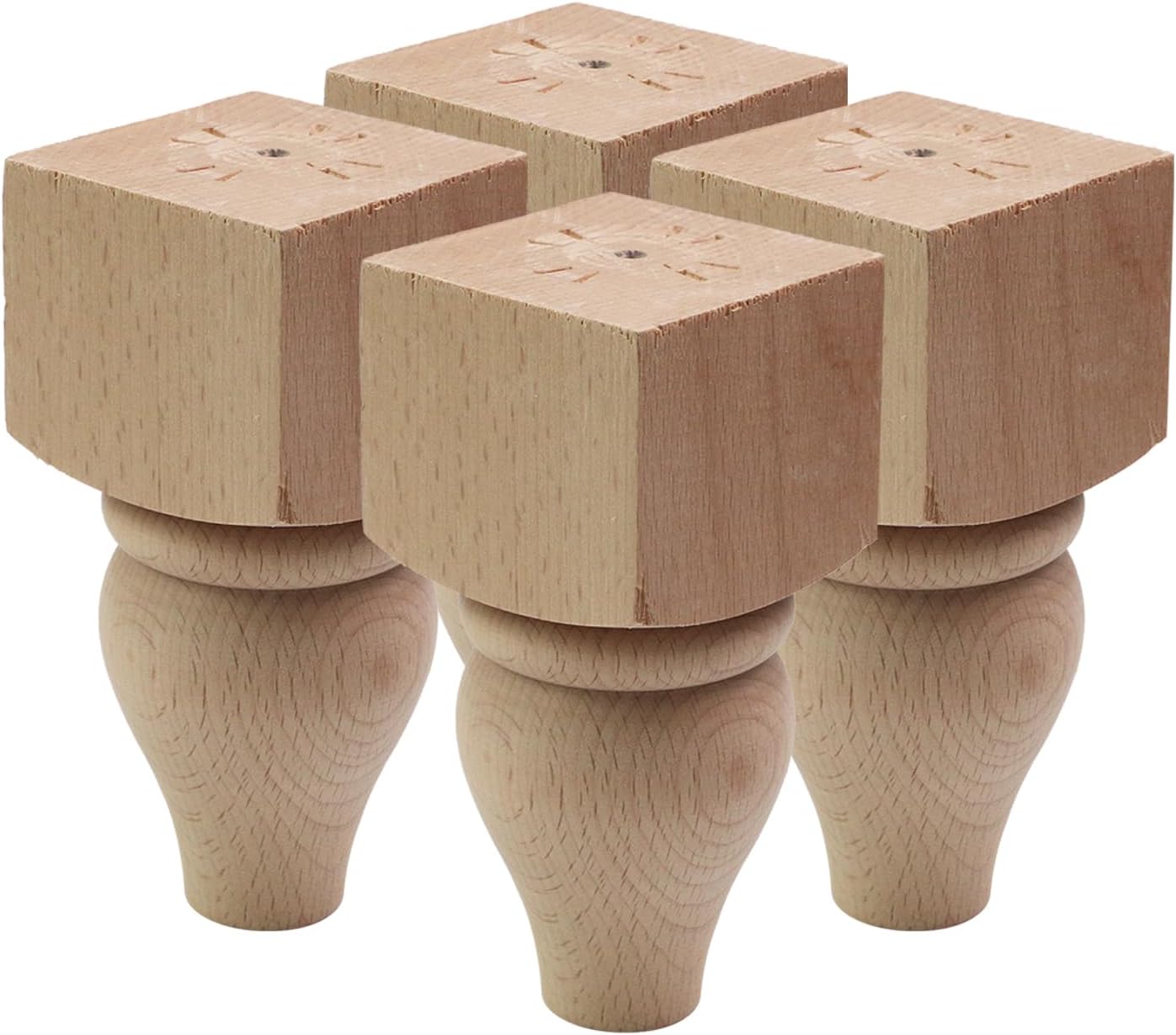 Amazon.com: Chinflly Wooden Furniture Legs,5.12 Inch Height Unfinished ...