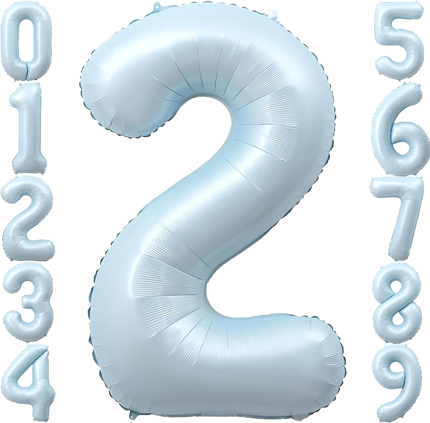 Amazon.com: Blue Number 2 Balloon 40 inch, Large Jumbo Digit Foil ...