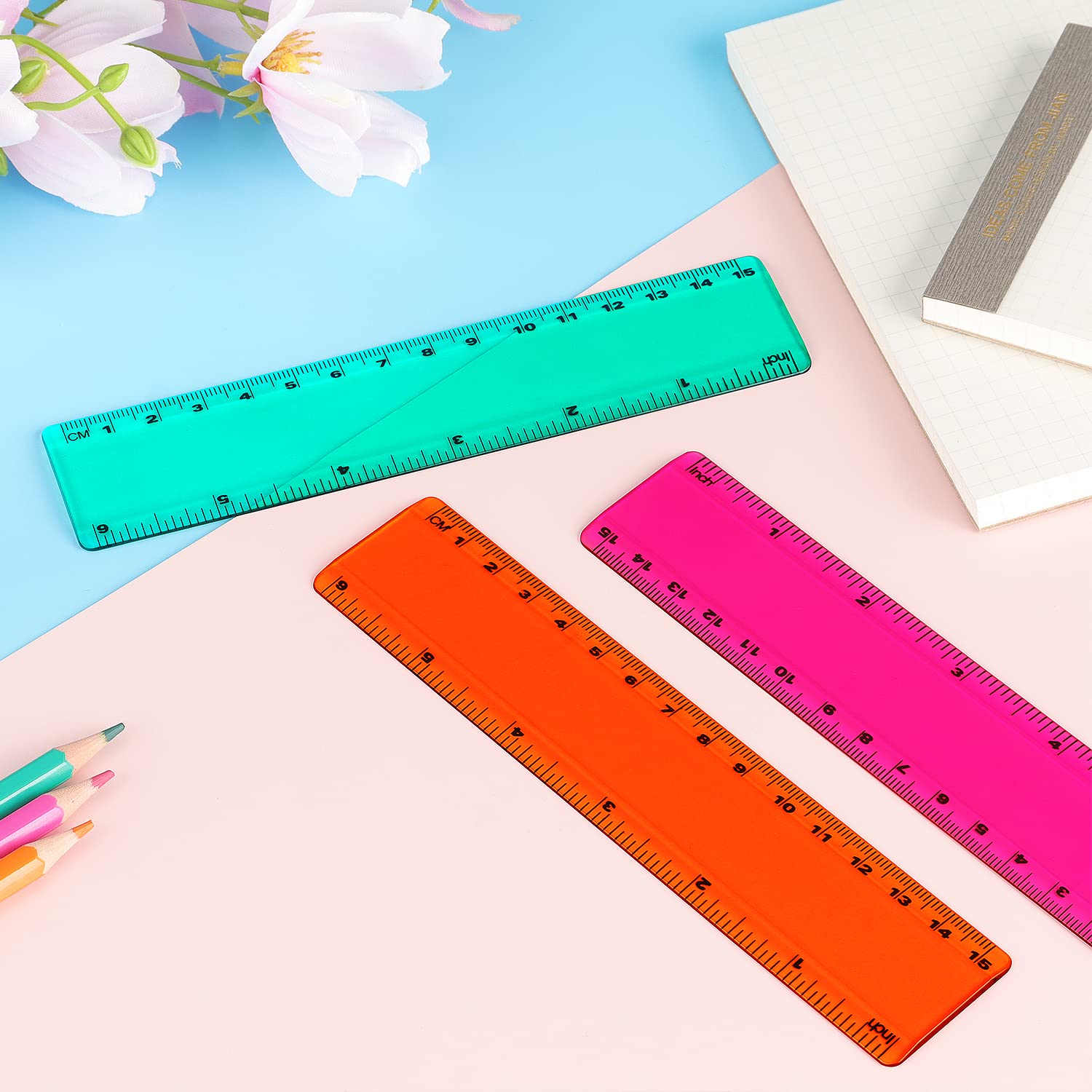 Snapklik.com : ZZTX Color Plastic Straight Ruler Assorted Color ...