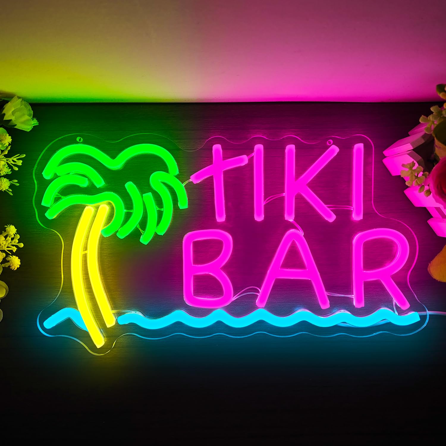 Snapklik.com : Tiki Bar Neon Sign For Wall Decor Dimmable Led Neon ...