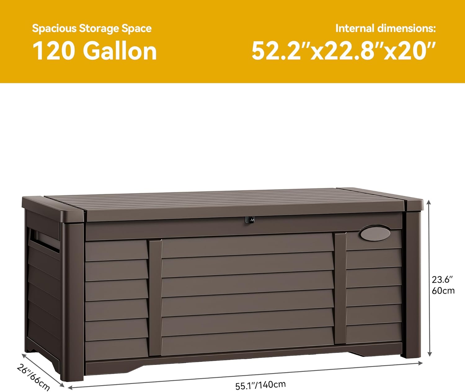 DWVO Caja de almacenamiento con rejilla para exteriores con capacidad ...