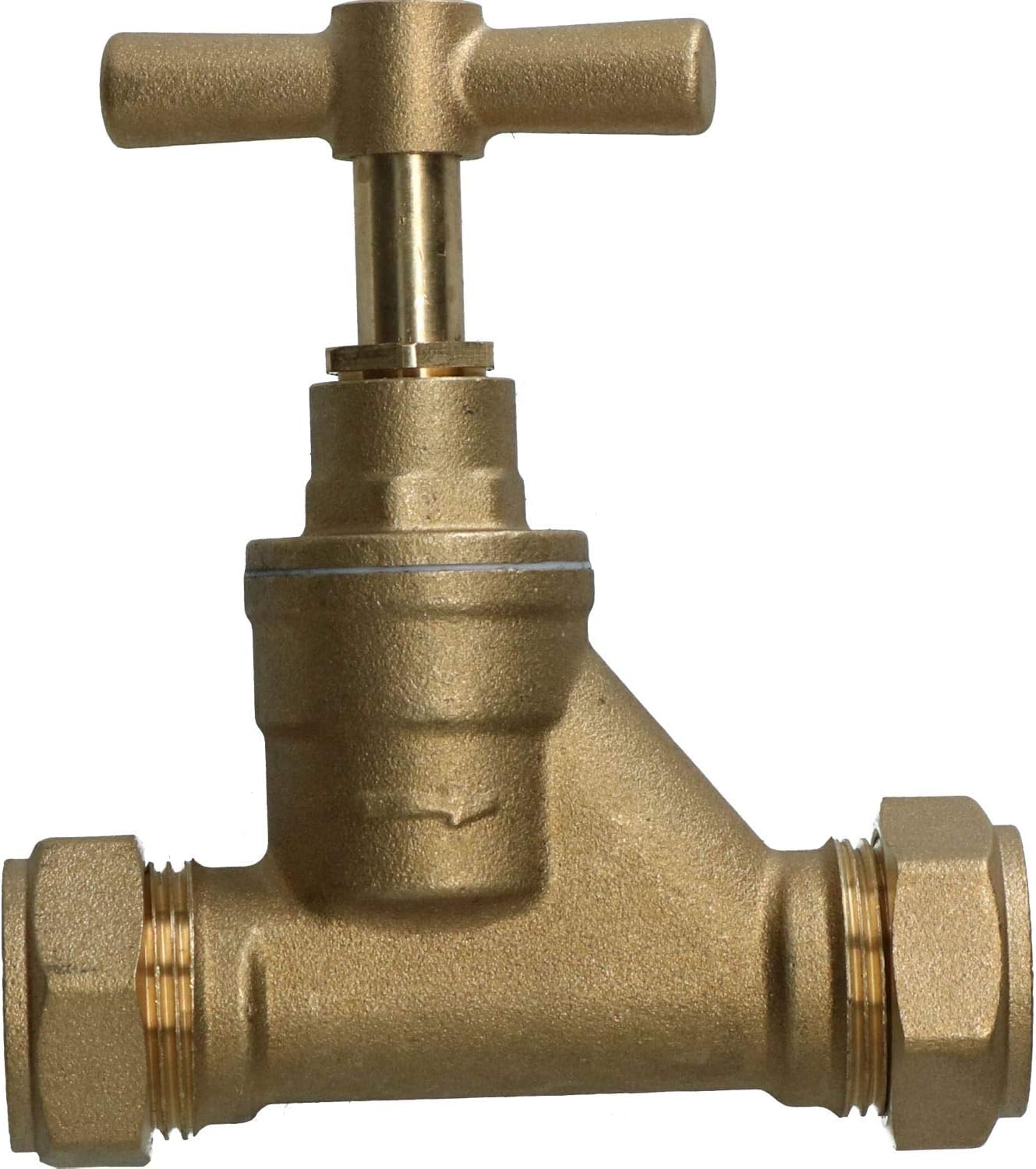 Amazon.com: Brass Stop Cock 22mm Pipe Mains Water Supply Control Valve ...