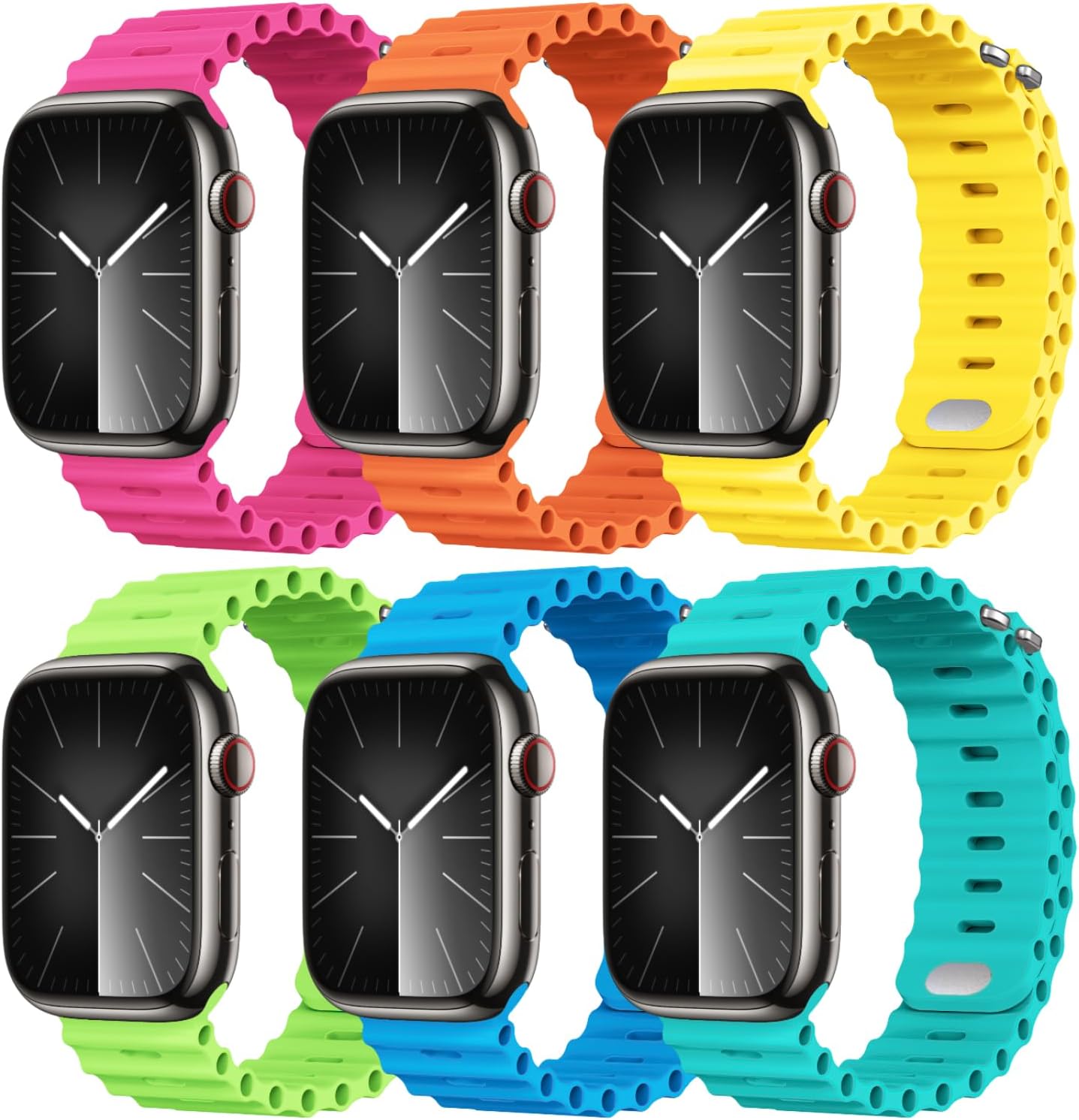 Amazon.com: [6 PACK] STG Sport Watch Band Compatible with Apple Watch ...