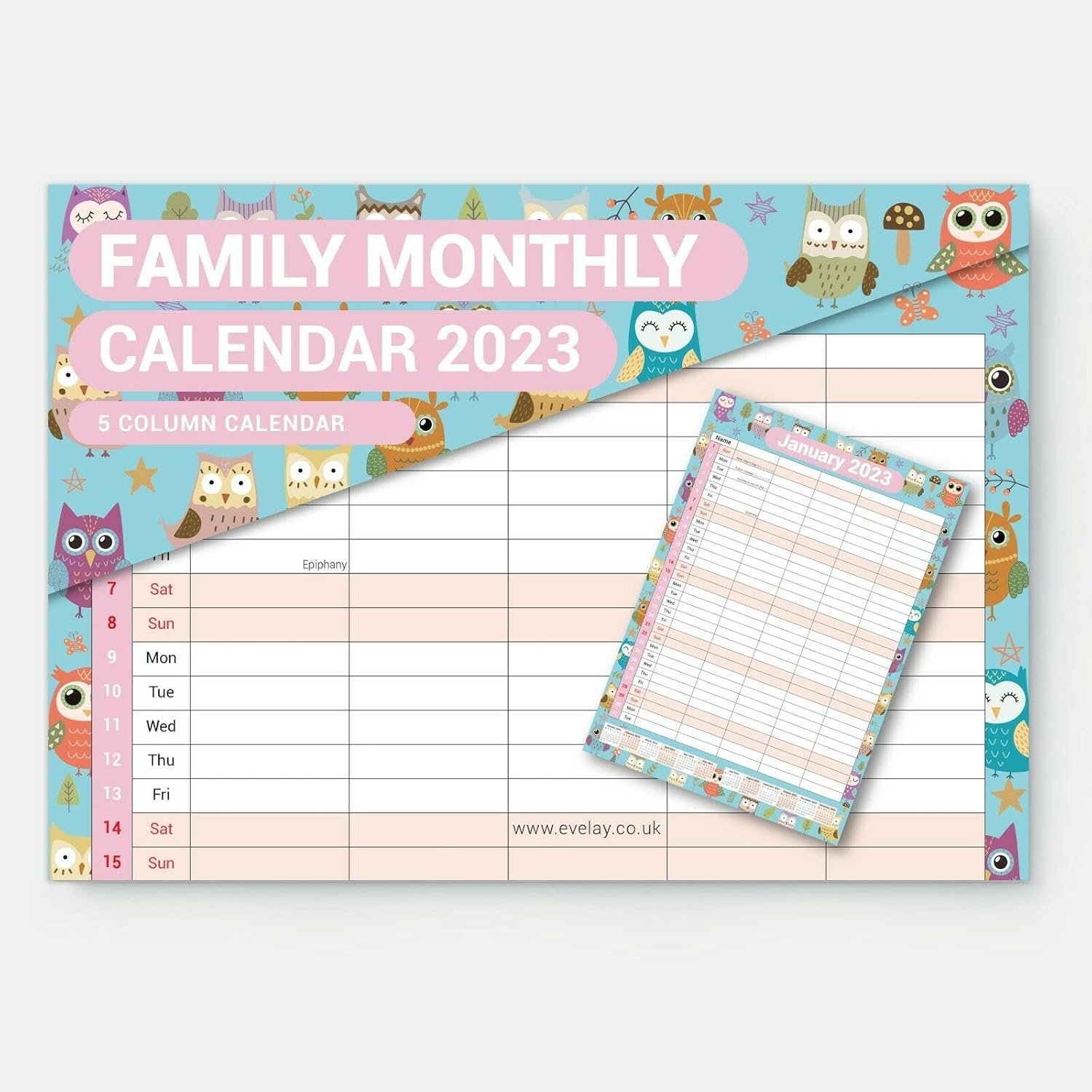 2023 A3 Wall Calendar 5 Columns Family Monthly Planner Staff Rota ...