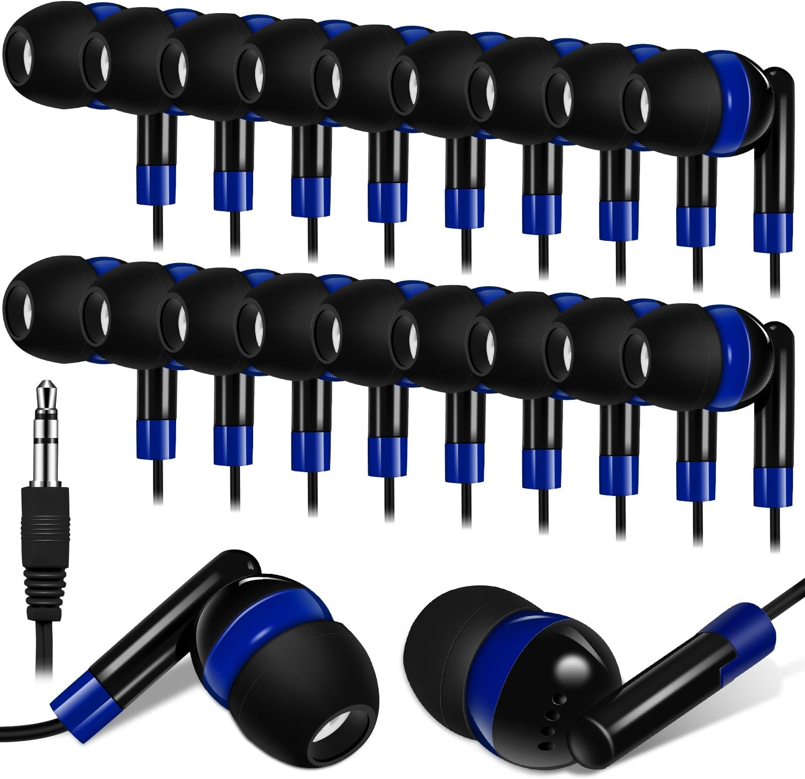 Amazon.com: Kanayu 100 Pack Wired Earbuds Bulk for Classroom Ear ...