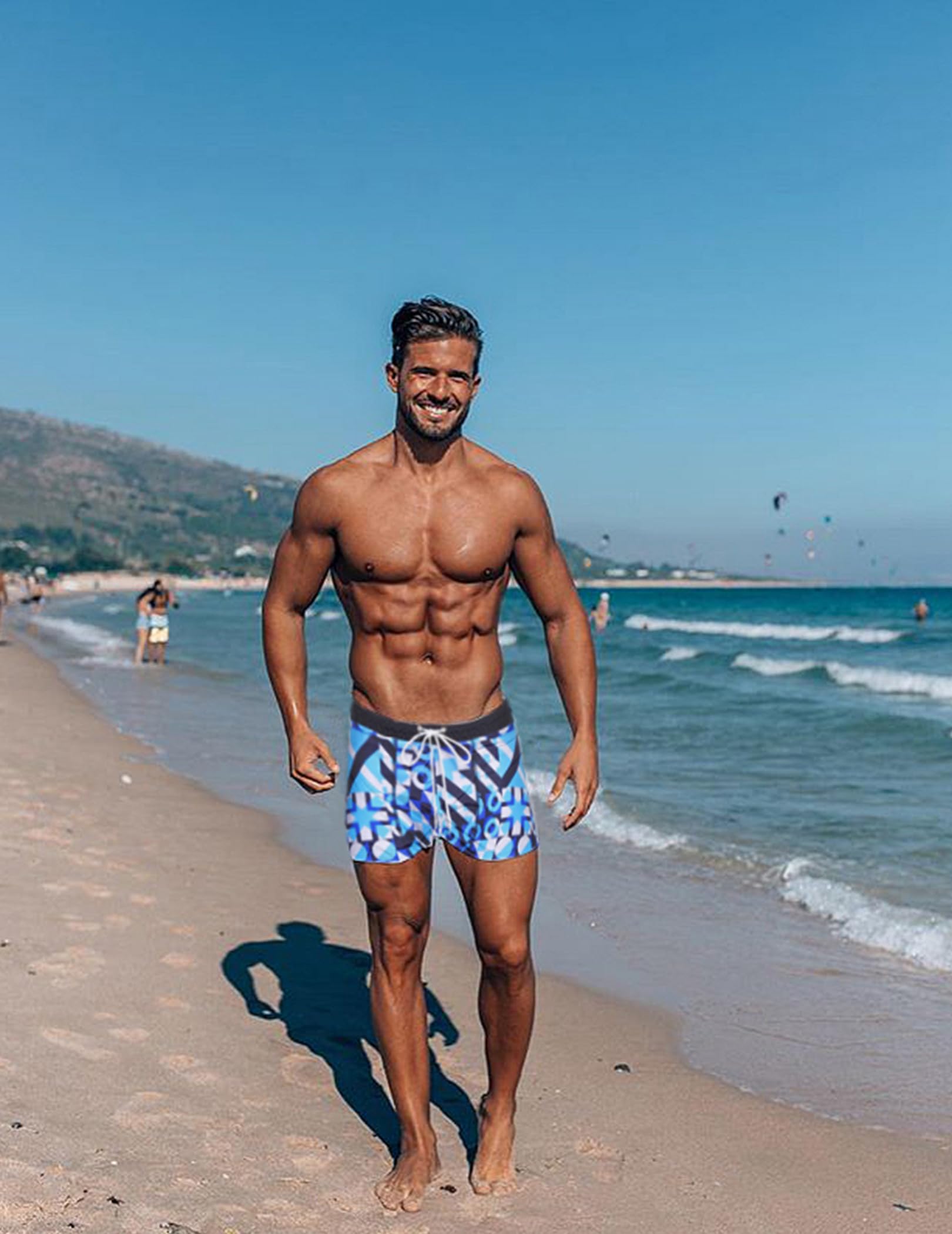 Snapklik.com : COOFANDY Men Fashion Print Swim Briefs Body Hugging Fit ...