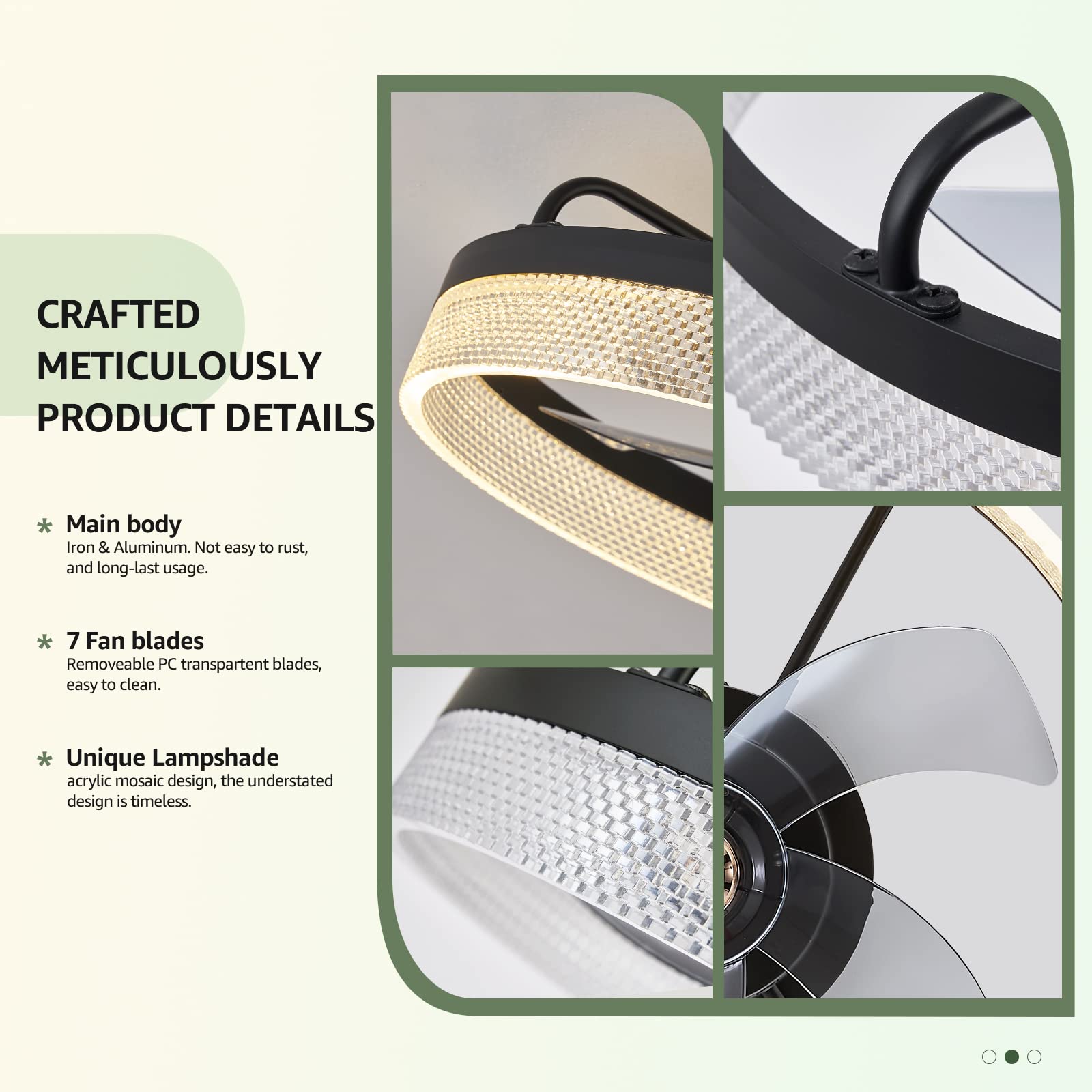 APBEAMLighting 20" Low Profile Ceiling Fan with Lights and Remote ...