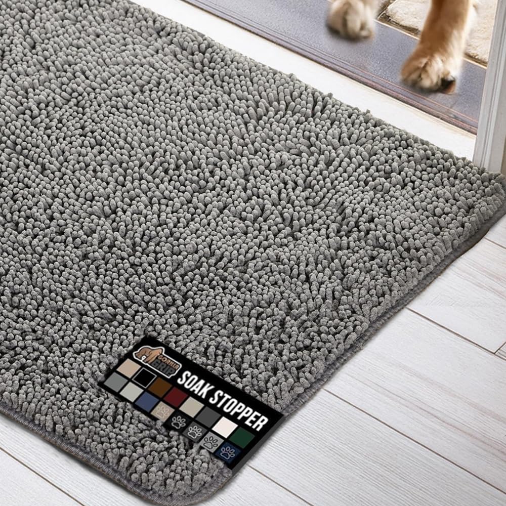 Amazon.com : Gorilla Grip Ultra Absorbent Grippy Doormat for Muddy Dog ...