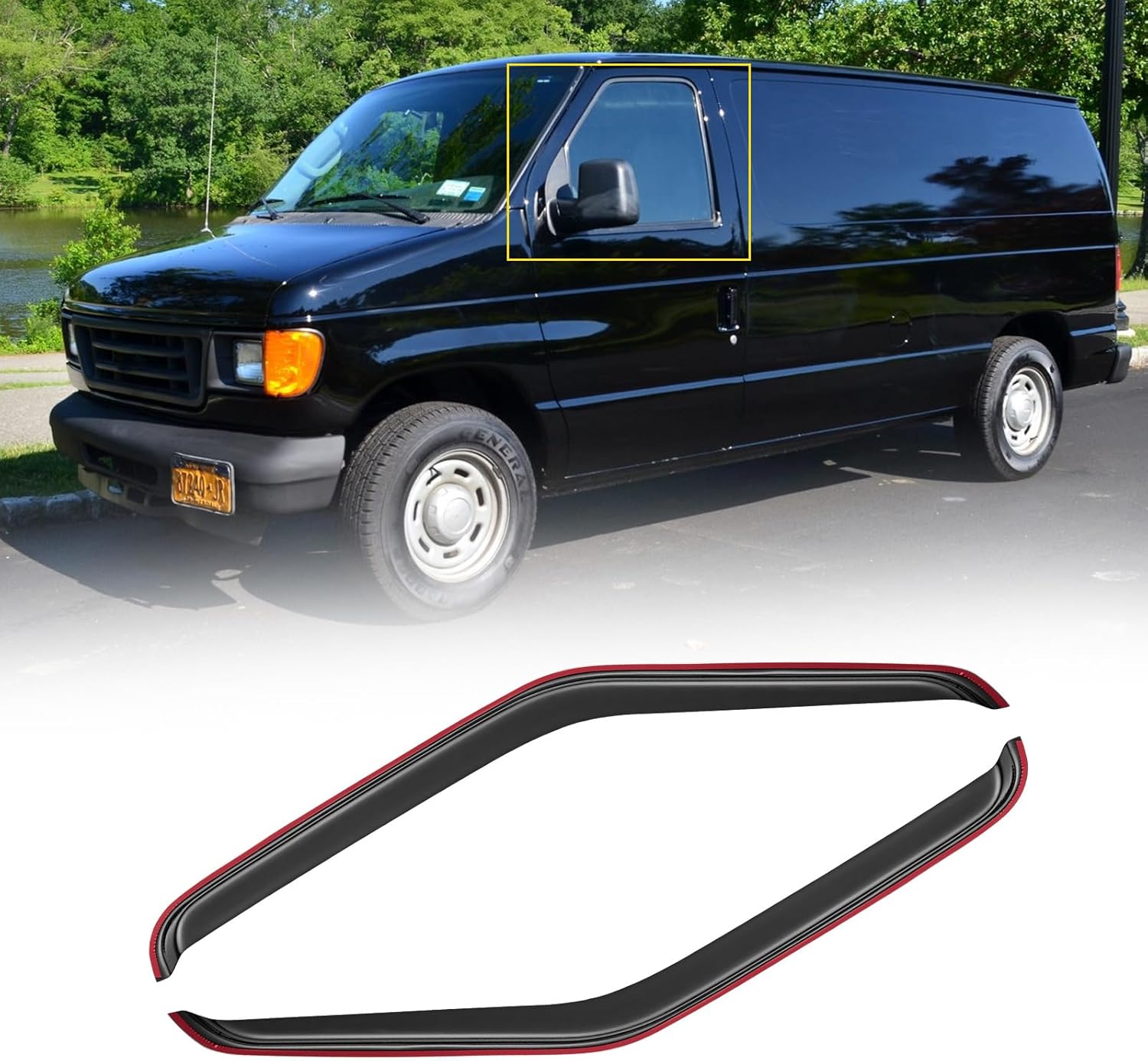 Amazon.com: CMVT Auto Window Visors for 1992-2006 Ford E-150 E-250 E ...