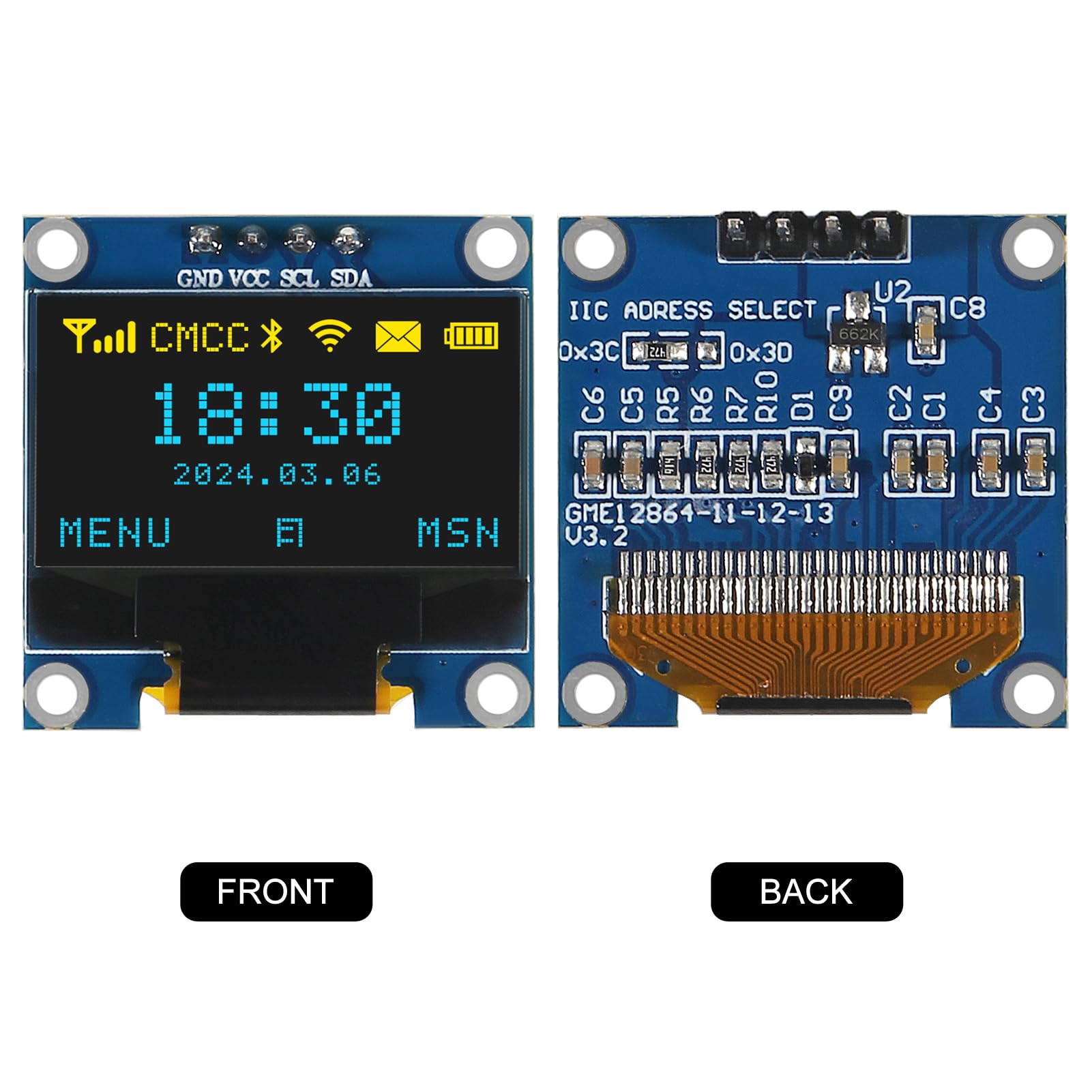 Esp32 Development Board With 128x64 Pixels Ssd1306 Oled