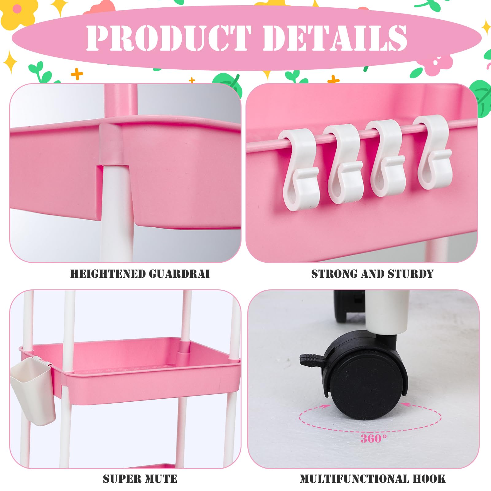 Snapklik.com : Ripeng 3 Tier Diaper Caddy Movable Baby Diaper Cart ...